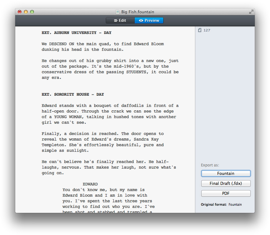 Highland as your main screenwriting app
